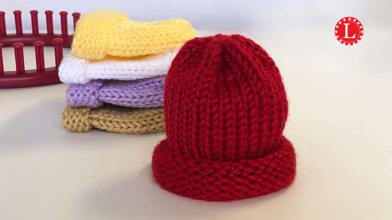 Loom Knit Newborn Hat Free Pattern and Video - LoomaHat.com